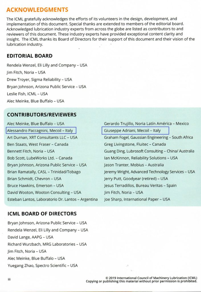 ICML 55.1 Standard: Requirements for the Optimized Lubrication of ...